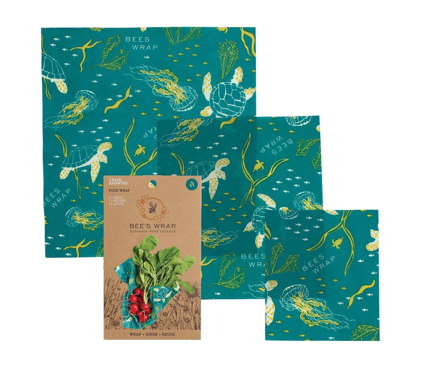 Bee's Wrap® Assorted 3 Pack Beeswax Wraps | Reusable Food Storage